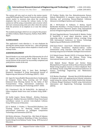 RAILWAY-ELEPHANT CONFLICT MINIMISATION USING RADIO FREQUENCY TECHNOLOGY ...