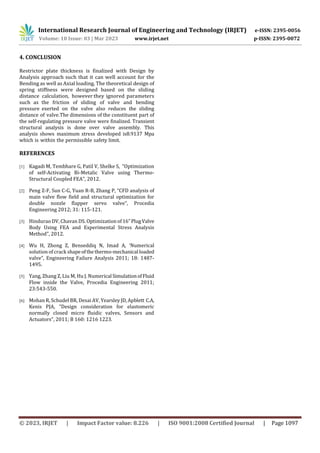 Design of Self Regulating Pressure Valve using Transient Finite Element Analysis | PDF