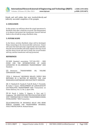 BUCHHOLZ RELAY TESTING KIT | PDF