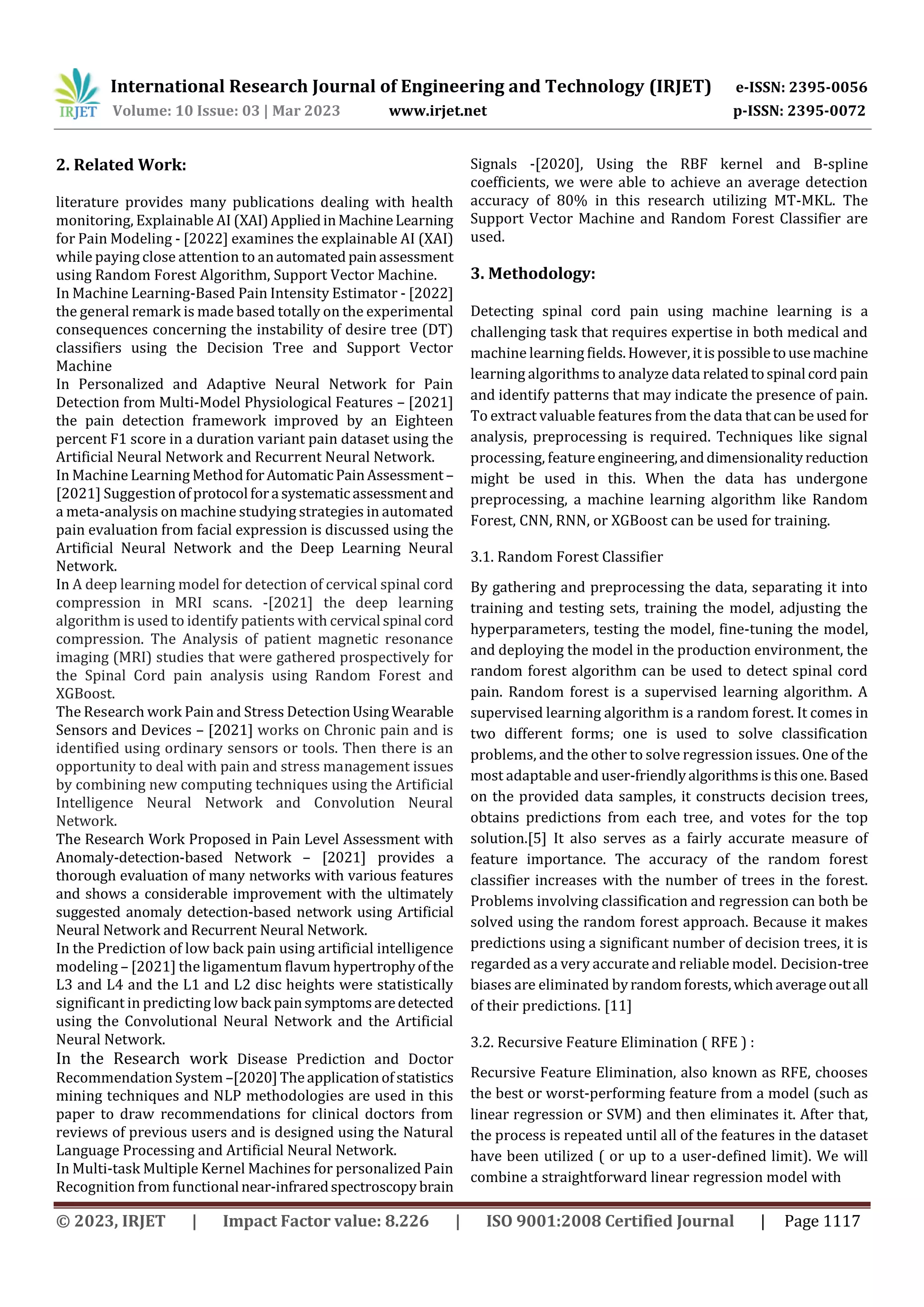 Spinesense: Advanced Pain Detection System for Spinal Cord | PDF