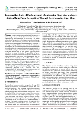 Comparative Study of Enchancement of Automated Student Attendance ...