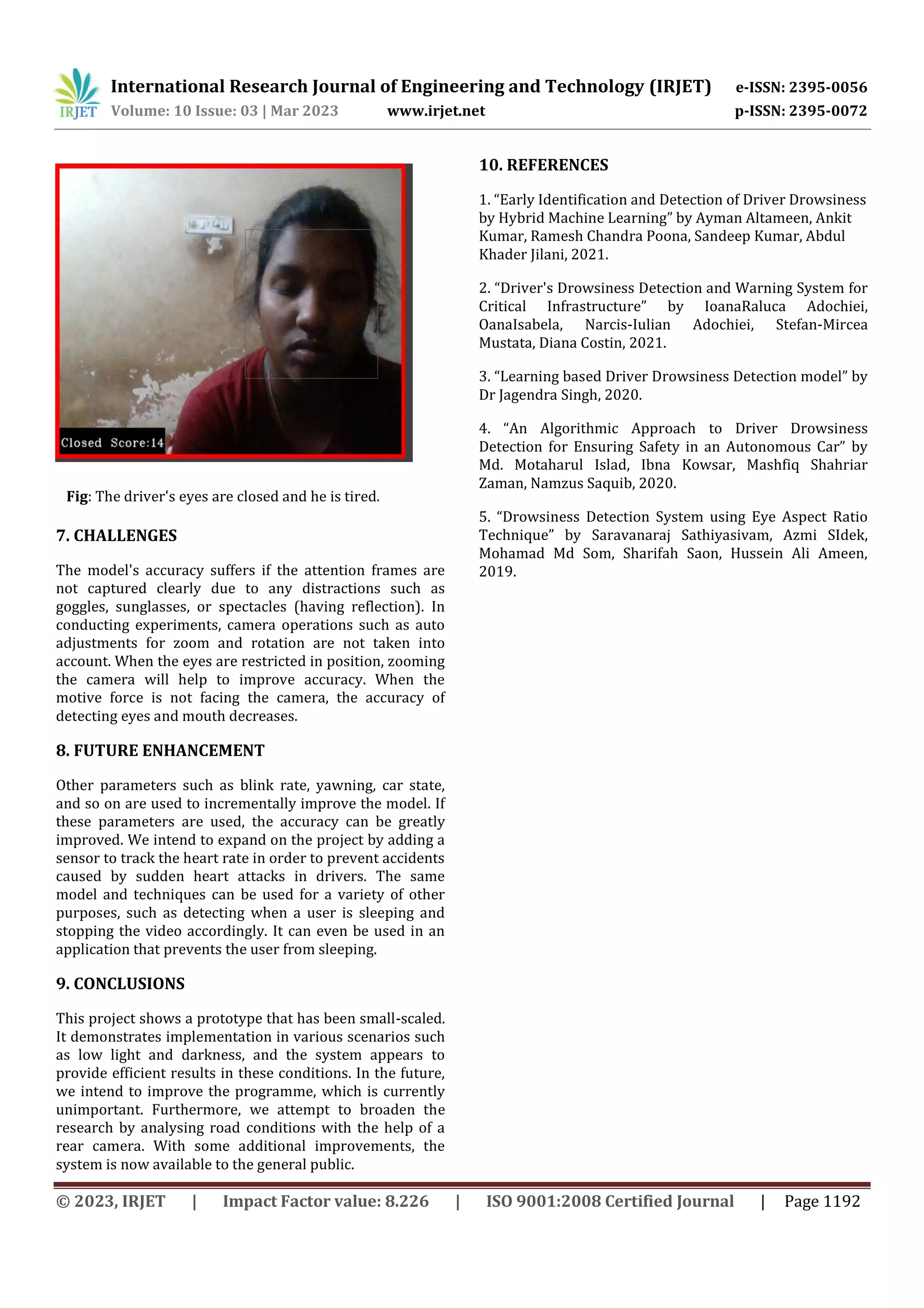 Real Time Driver Drowsiness Detection System Pdf