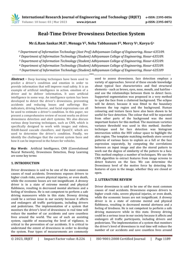 Real-Time Driver Drowsiness Detection System | PDF Real-Time Driver Drowsiness Detection System | PDF