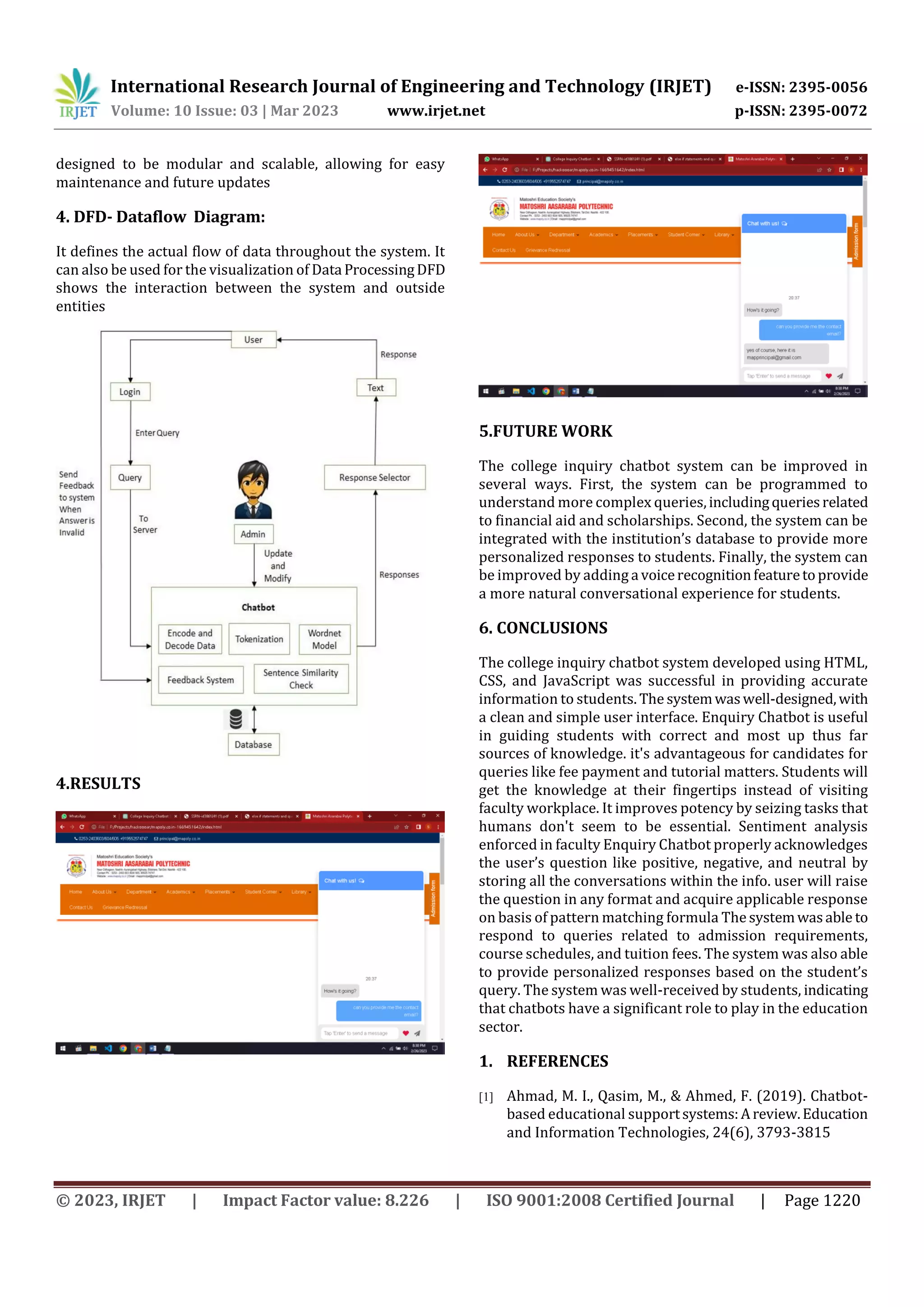 COLLEGE ENQUIRY CHATBOT SYSTEM IN JAVASCRIPT | PDF