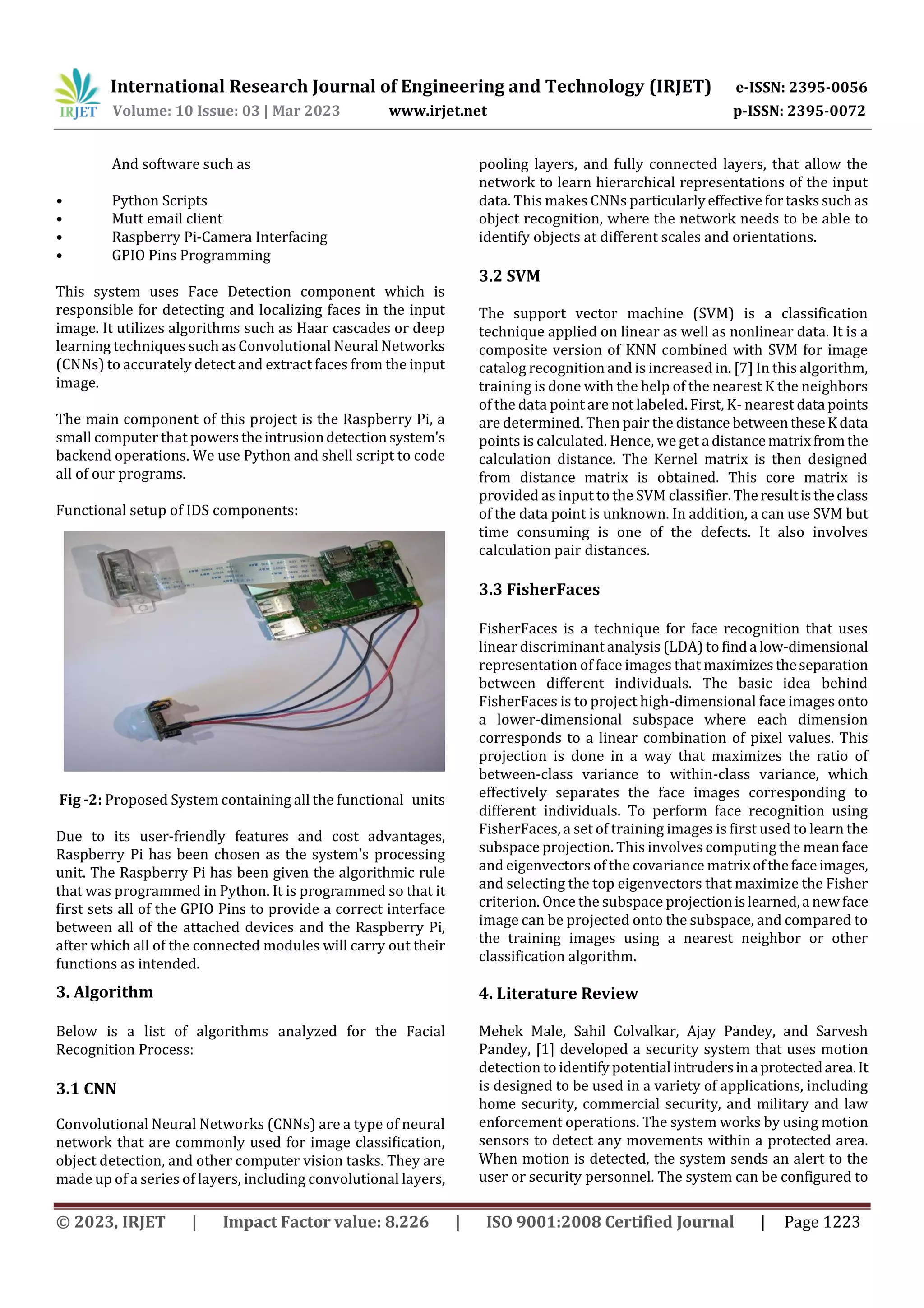 Intrusion Detection System Using Face Recognition | PDF