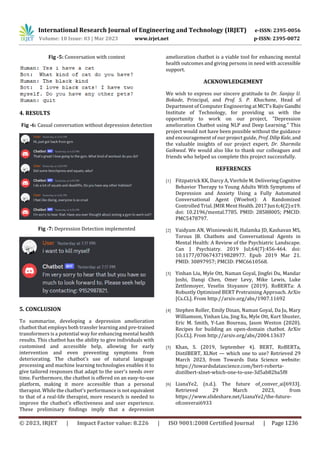 Ameliorating Depression through Deep Learning Conversational Agent: A ...