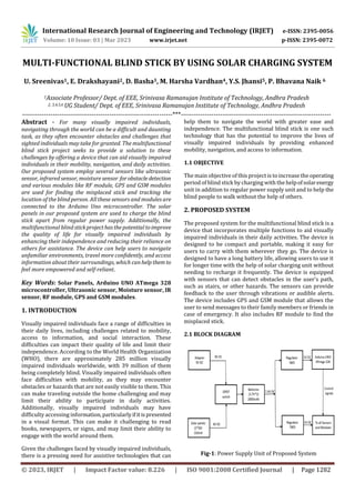 MULTI-FUNCTIONAL BLIND STICK BY USING SOLAR CHARGING SYSTEM | PDF