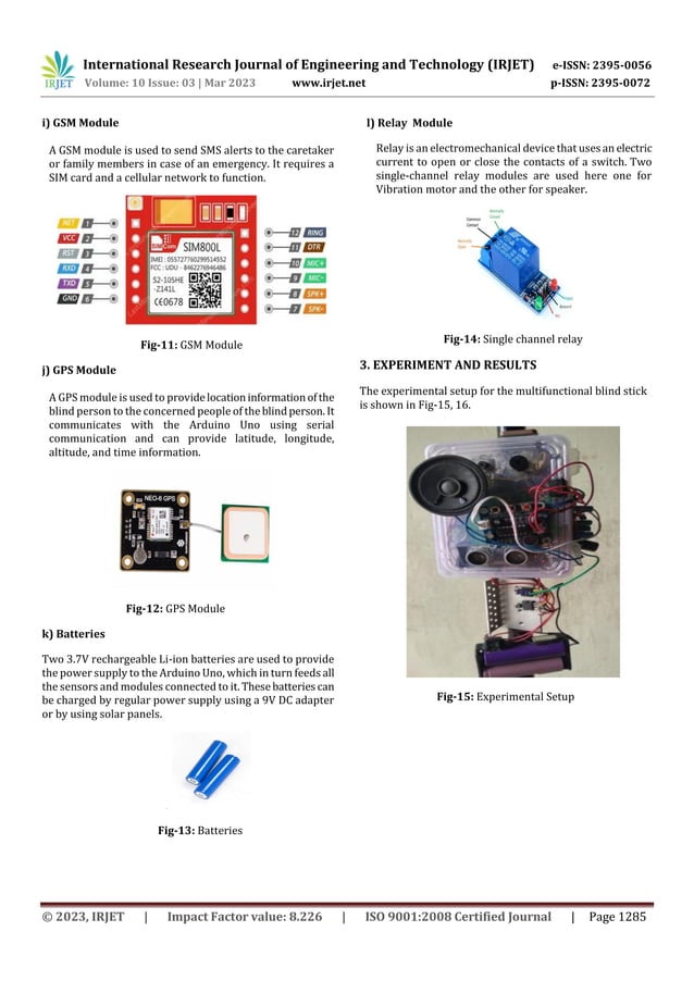 MULTI-FUNCTIONAL BLIND STICK BY USING SOLAR CHARGING SYSTEM | PDF
