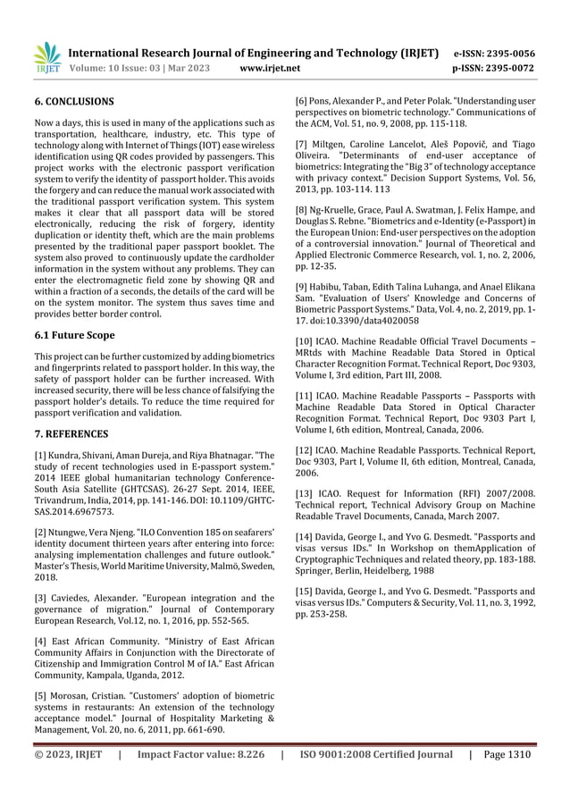 Electronic Passport Verification System using IOT | PDF