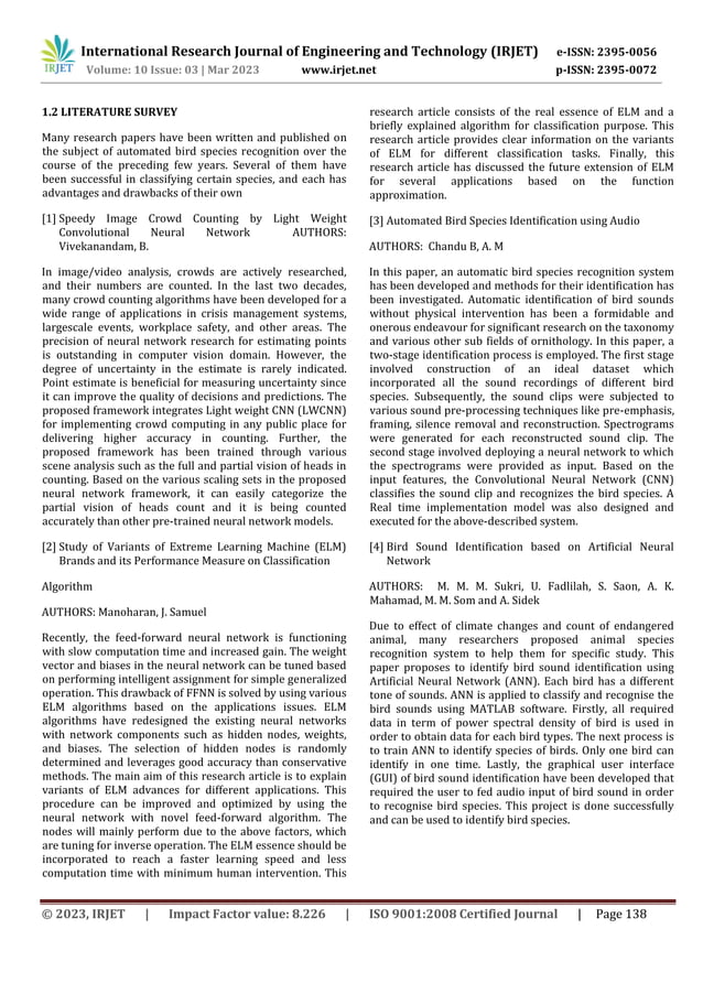 Identification of Bird Species using Automation Tool | PDF | Digital ...