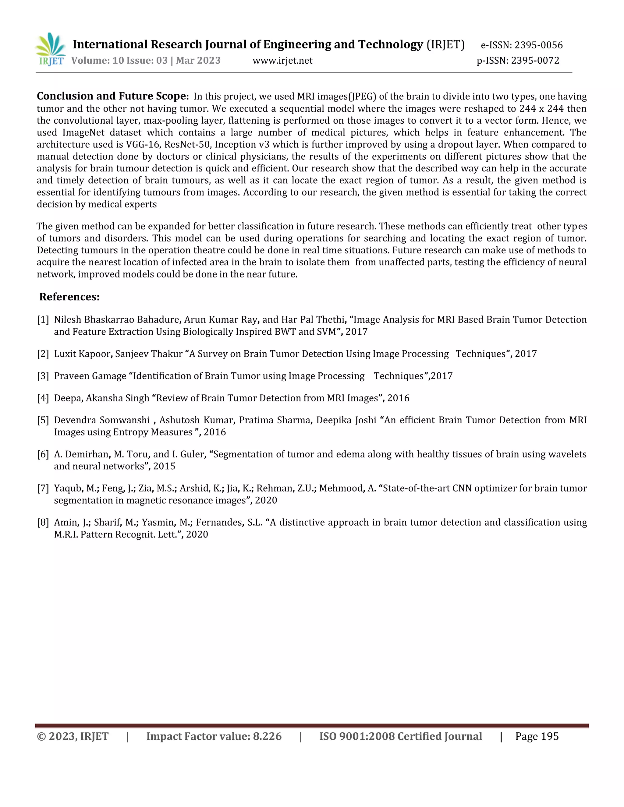 Brain Tumor Detection Using Deep Learning Pdf