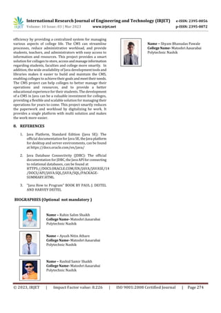 COLLAGE MANAGEMENT SYSTEM IN JAVA | PDF