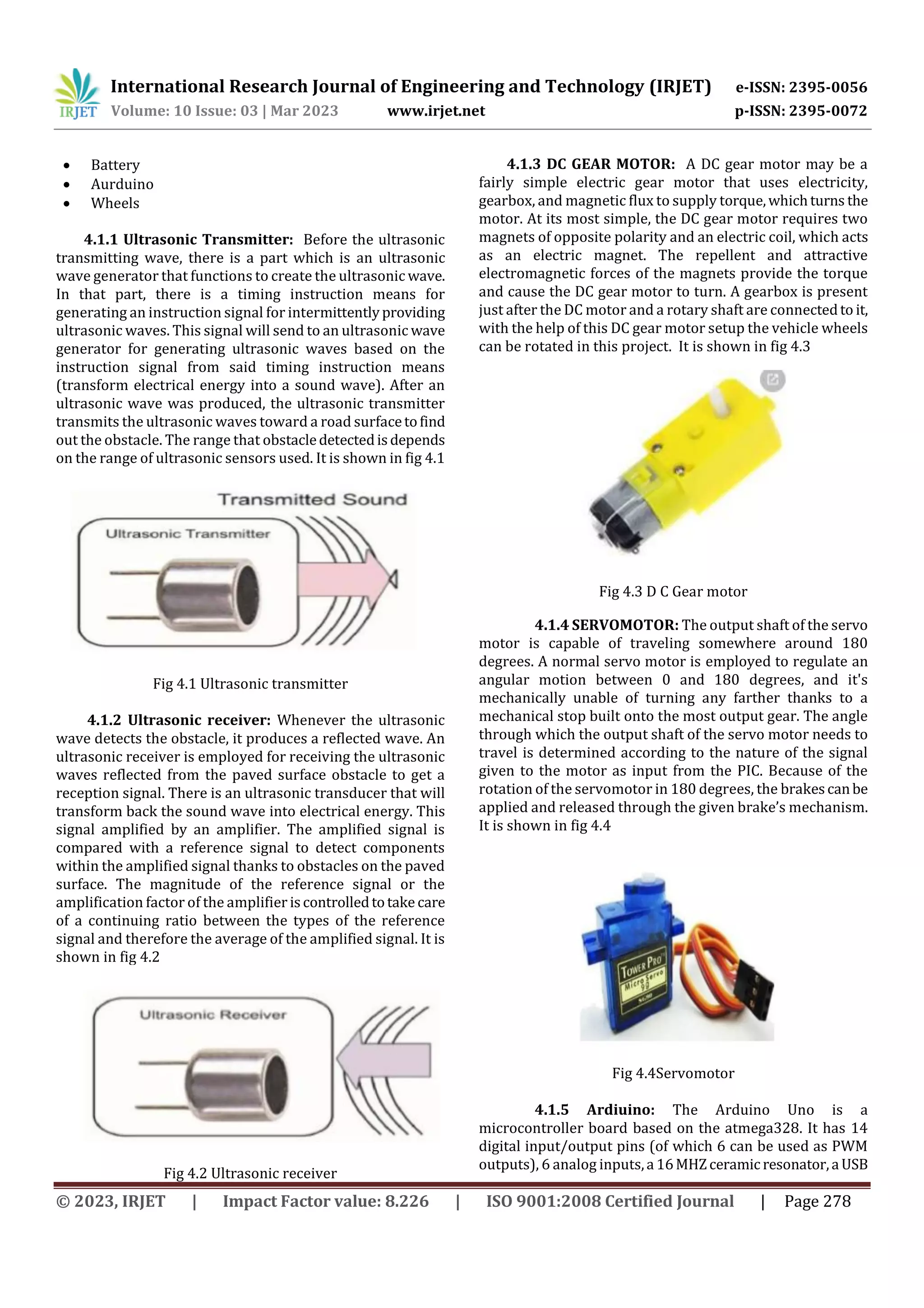 FABRICATION OF AUTOMATIC BRAKING SYSTEM USING ULTRASONIC SENSOR | PDF