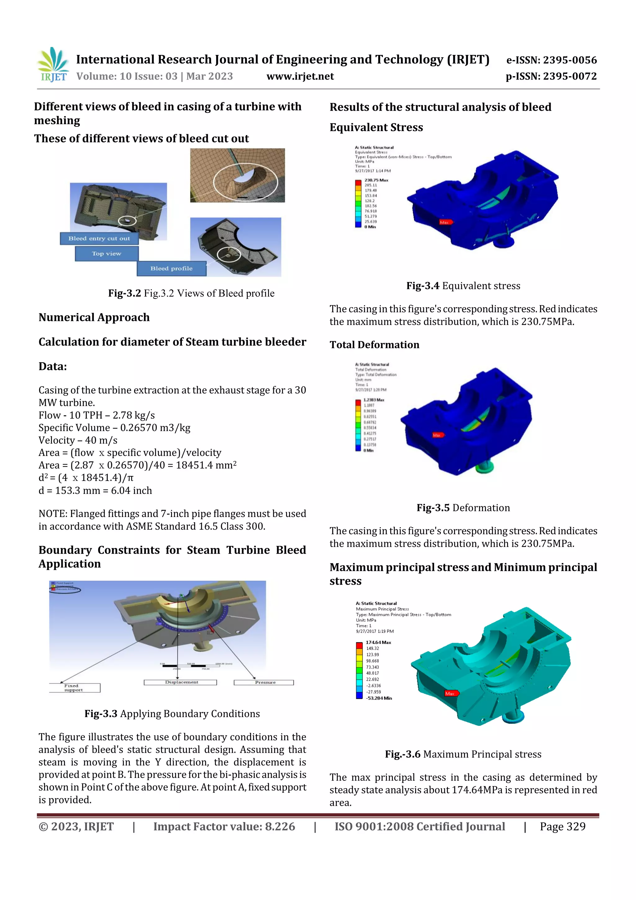 Static, Thermal and CFD Analysis of Bleeder in Steam Turbine Casing Using Ansys | PDF