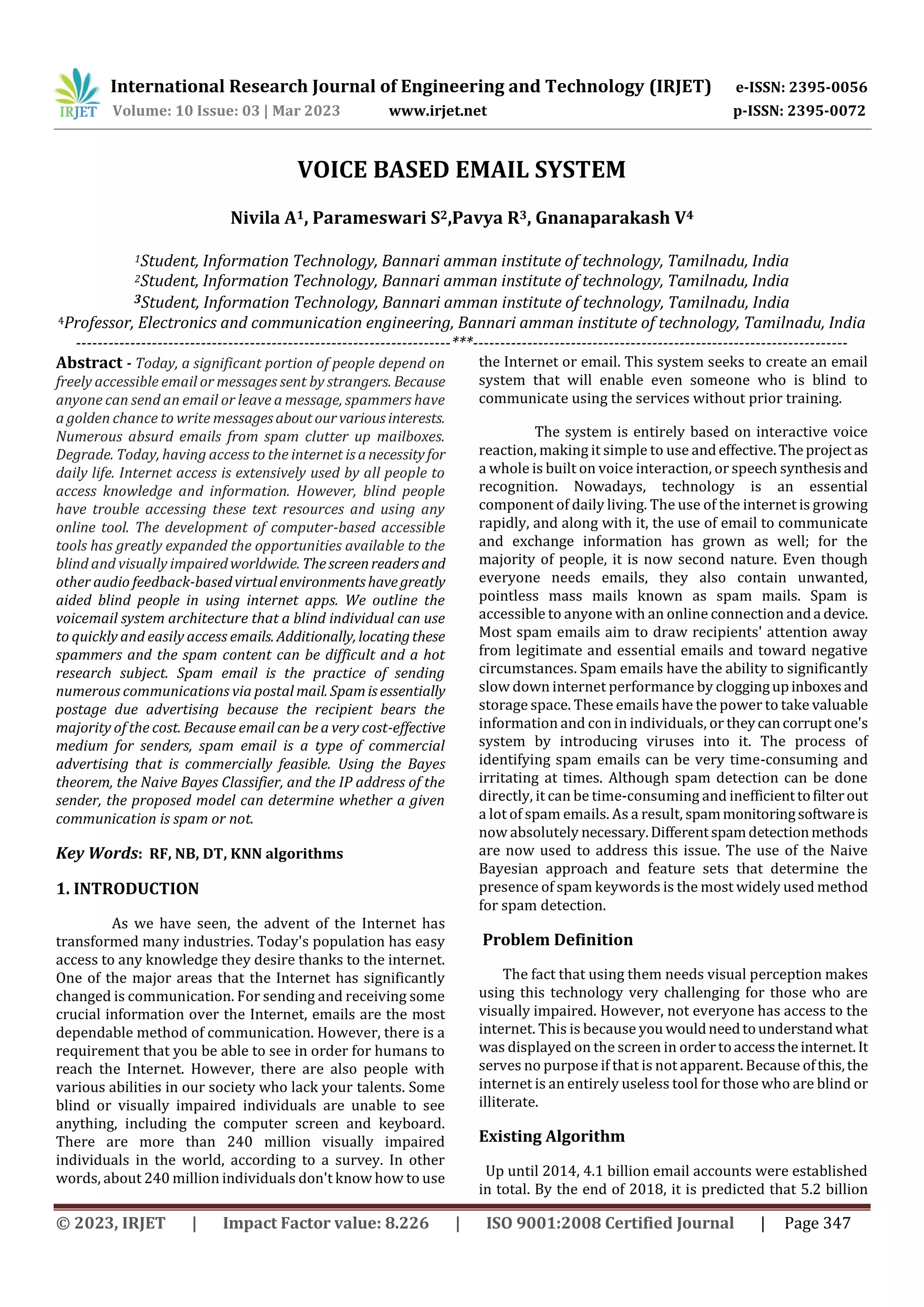 VOICE BASED EMAIL SYSTEM | PDF