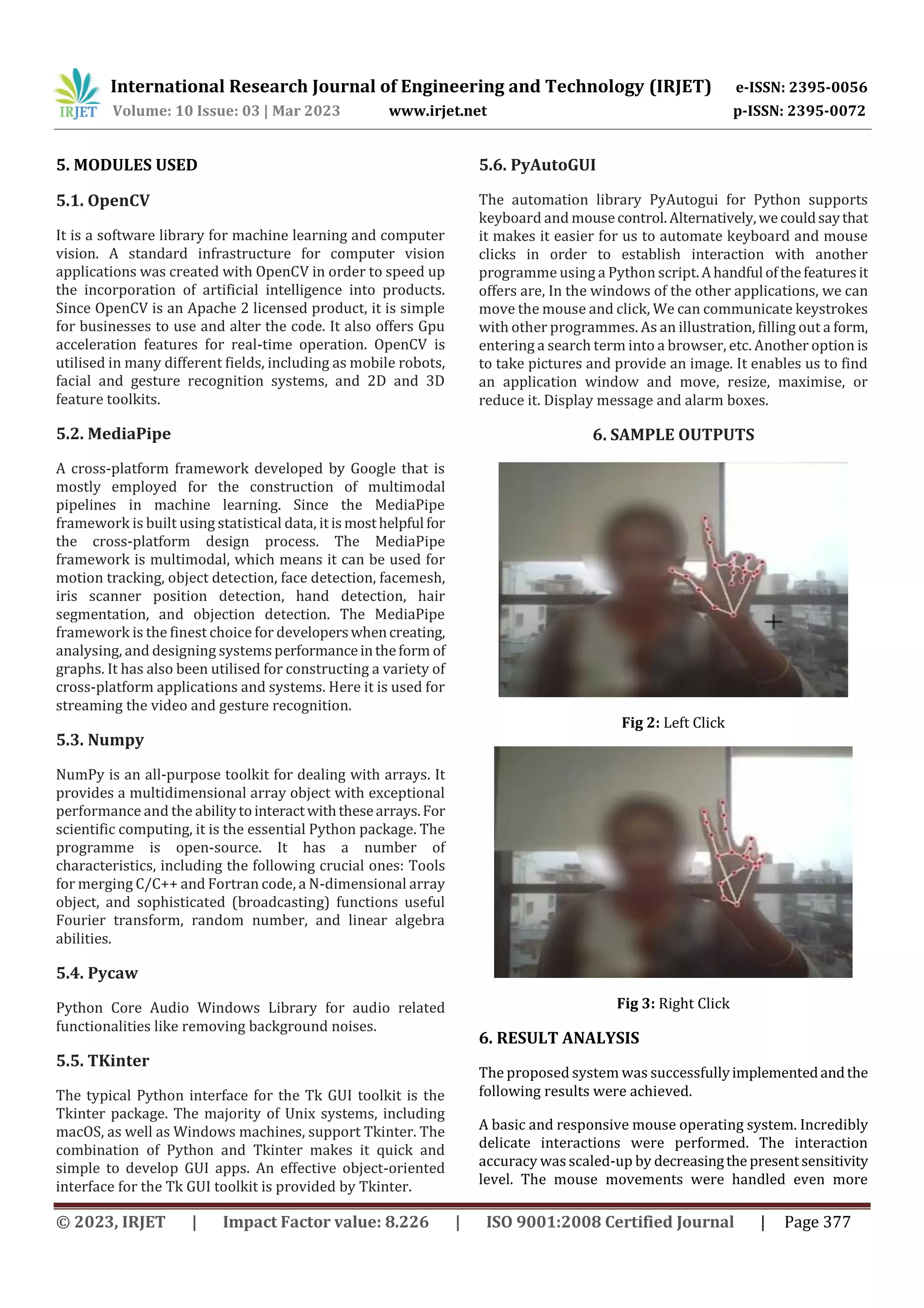 VIRTUAL MOUSE USING OPENCV | PDF