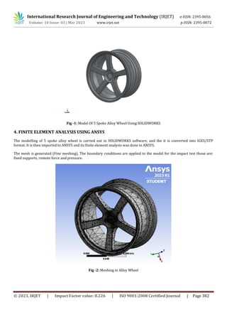 IMPACT ANALYSIS ON ALUMINIUM AND MAGNESIUM 5 SPOKE ALLOY WHEEL USING ...