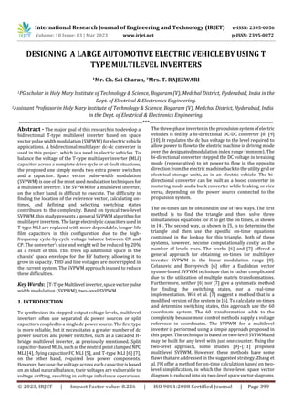 DESIGNING A LARGE AUTOMOTIVE ELECTRIC VEHICLE BY USING T TYPE ...