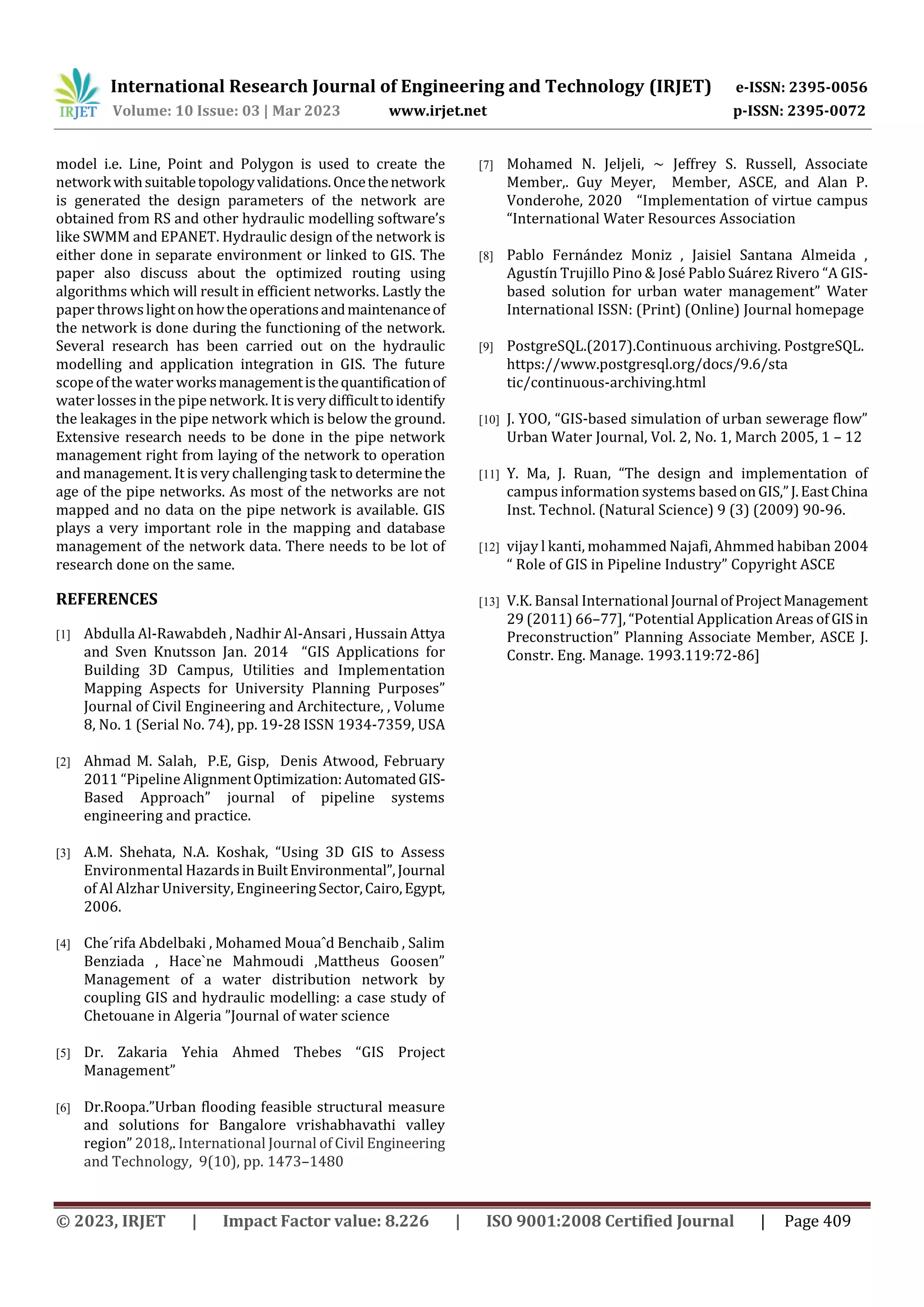 A Review of _Urban Water Networks Management Using GIS | PDF