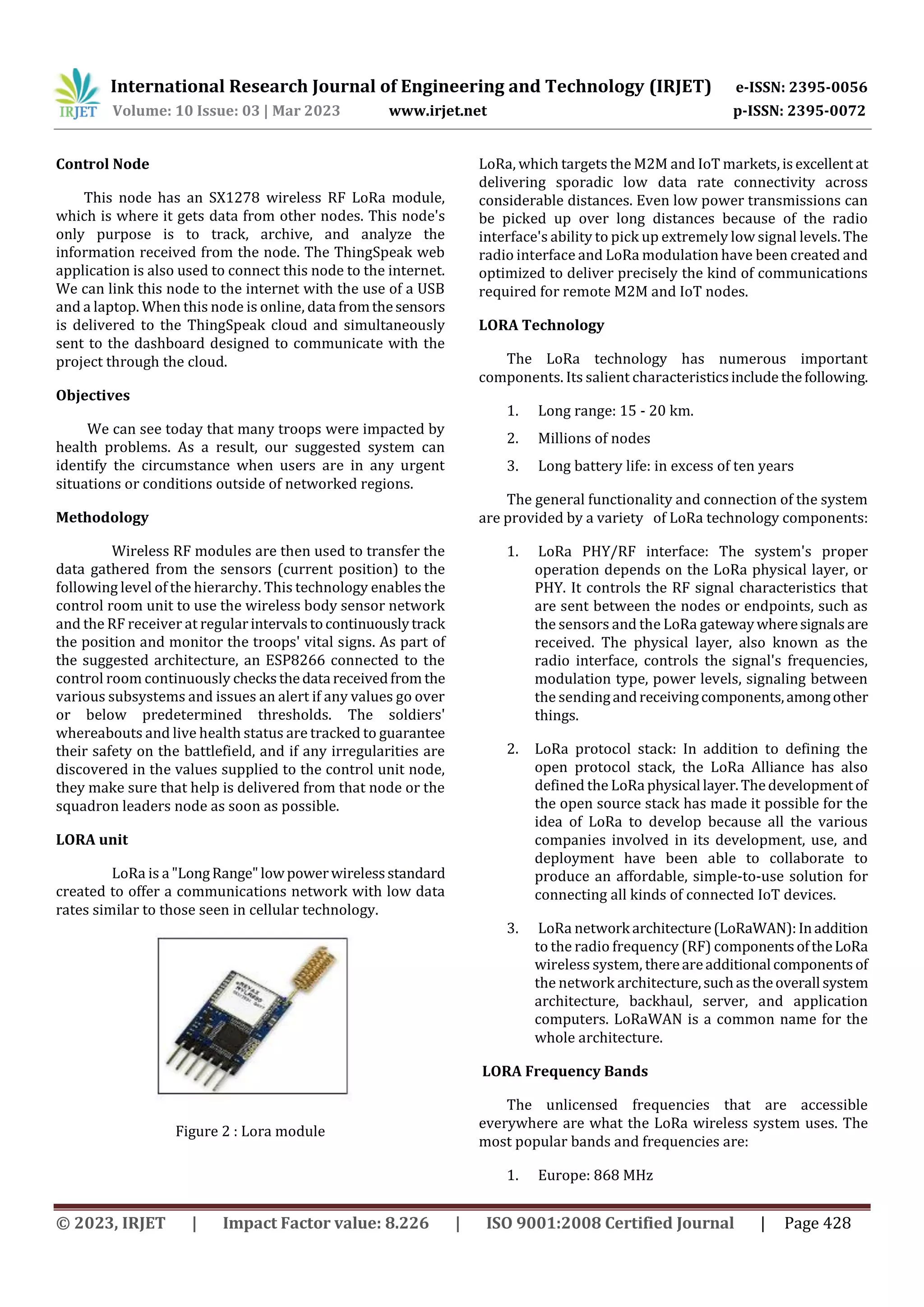 LORA BASED SOLDIER TRACKING AND HEALTH MONITORING DEVICE | PDF