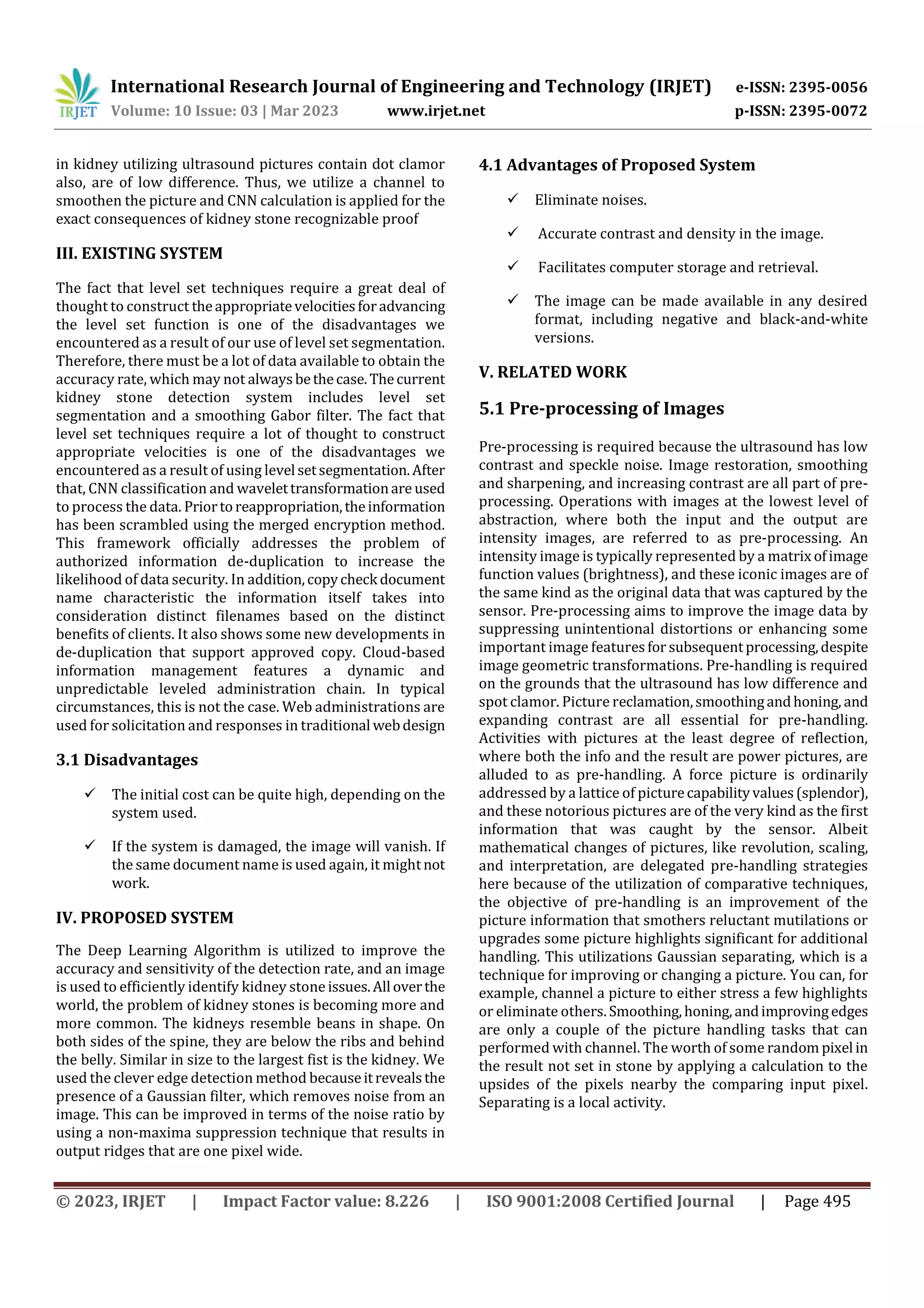 DETECTION OF KIDNEY STONE USING DEEP LEARNING TECHNIQUES | PDF