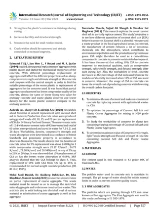 AN EXPERIMENTAL STUDY ON THE MECHANICAL PROPERTIES OF CONCRETE BY ...