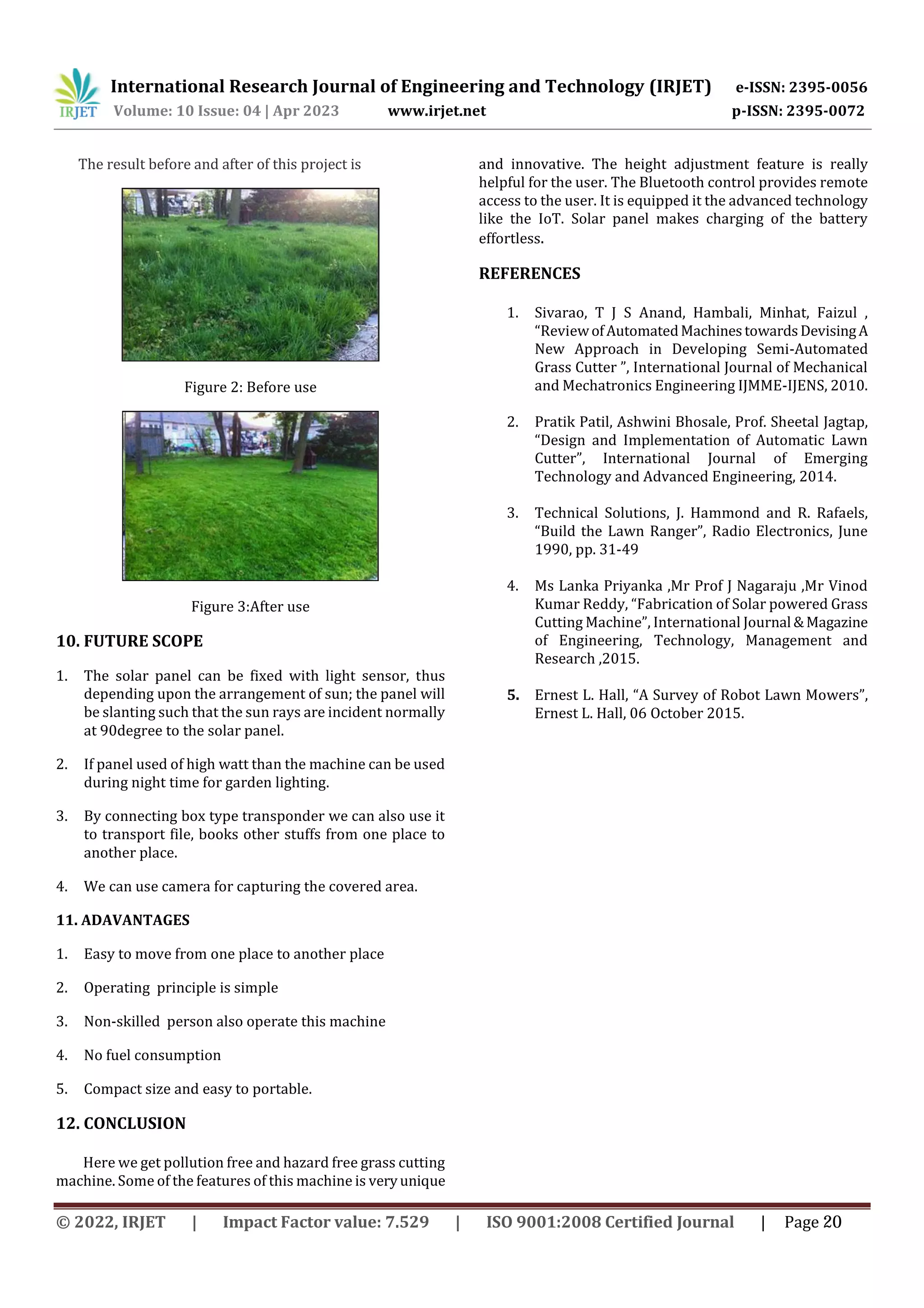 IOT based solar powered Grass cutting machine with Bluetooth remote ...