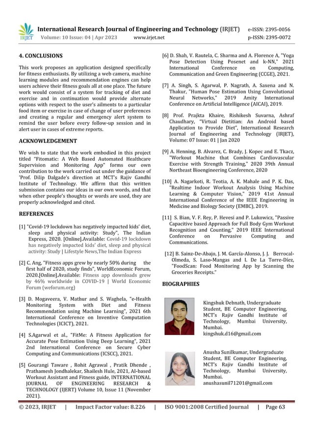 Fitomatic: A Web Based Automated Healthcare Supervision and Monitoring App | PDF