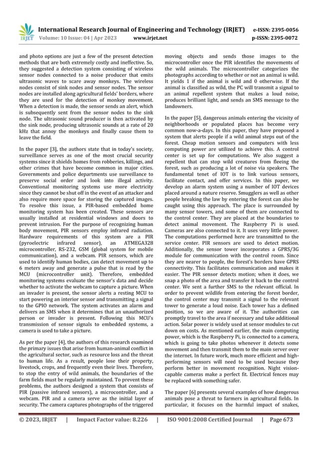 Snake Detection in Agricultural Fields using IoT | PDF