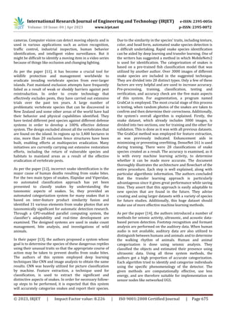 Snake Detection in Agricultural Fields using IoT | PDF