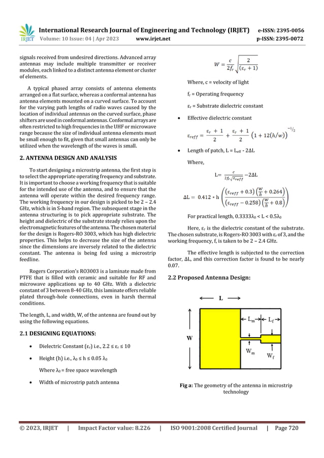 Design and Analysis of Cylindrical Arc Array Antenna | PDF