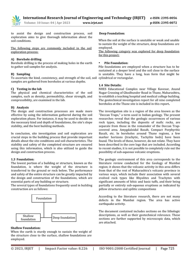 SOIL EXPLORATION AND GEOTECHNICAL DESIGN OF A FOUNDATION | PDF