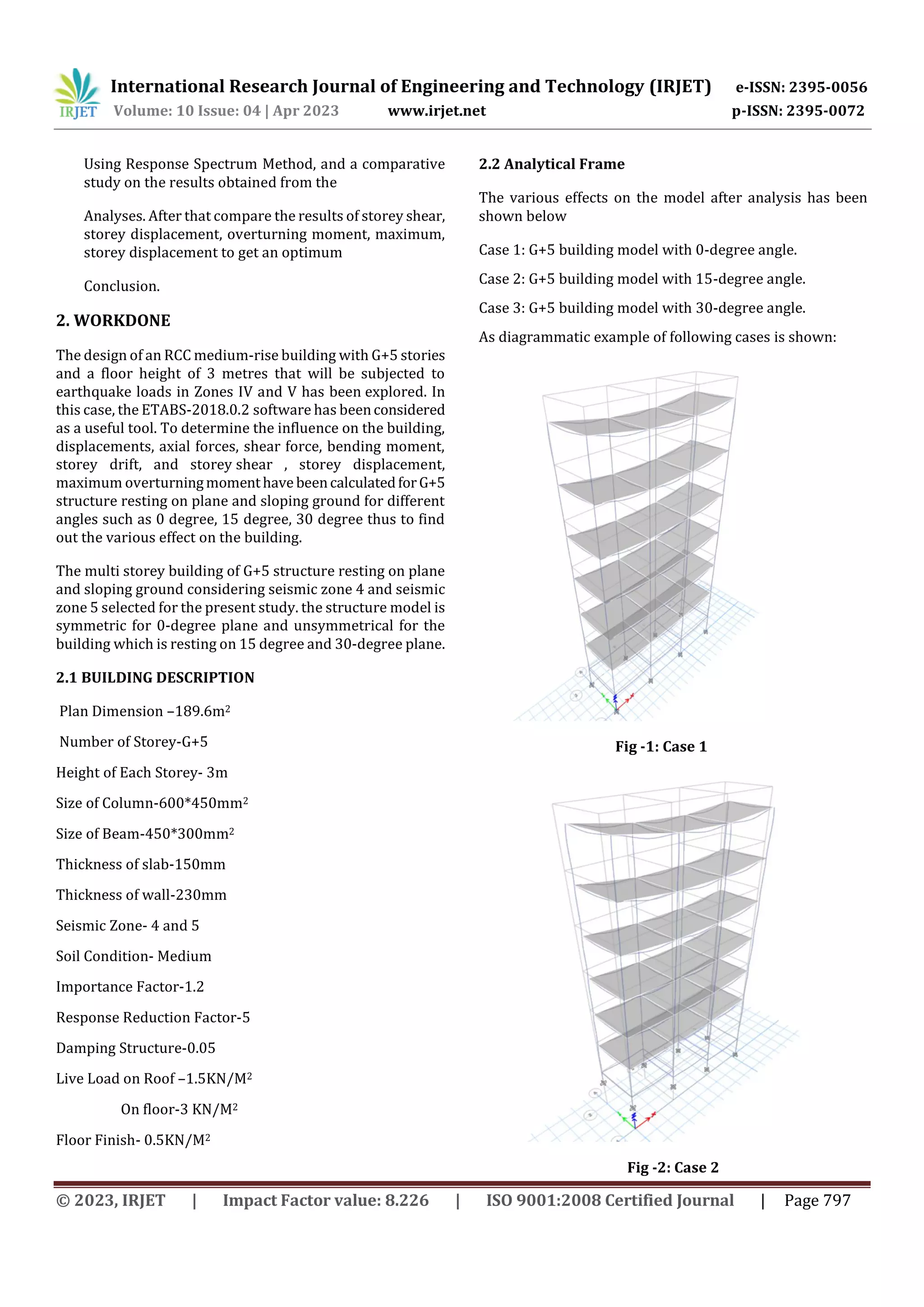 SEISMIC ANALYSIS OF MULTISTOREY BUILDING FRAME RESTING ON PLANE AND SLOPING GROUND | PDF