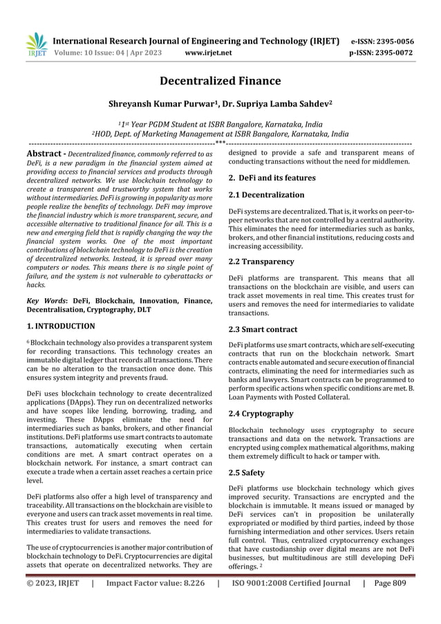 Decentralized Finance | PDF