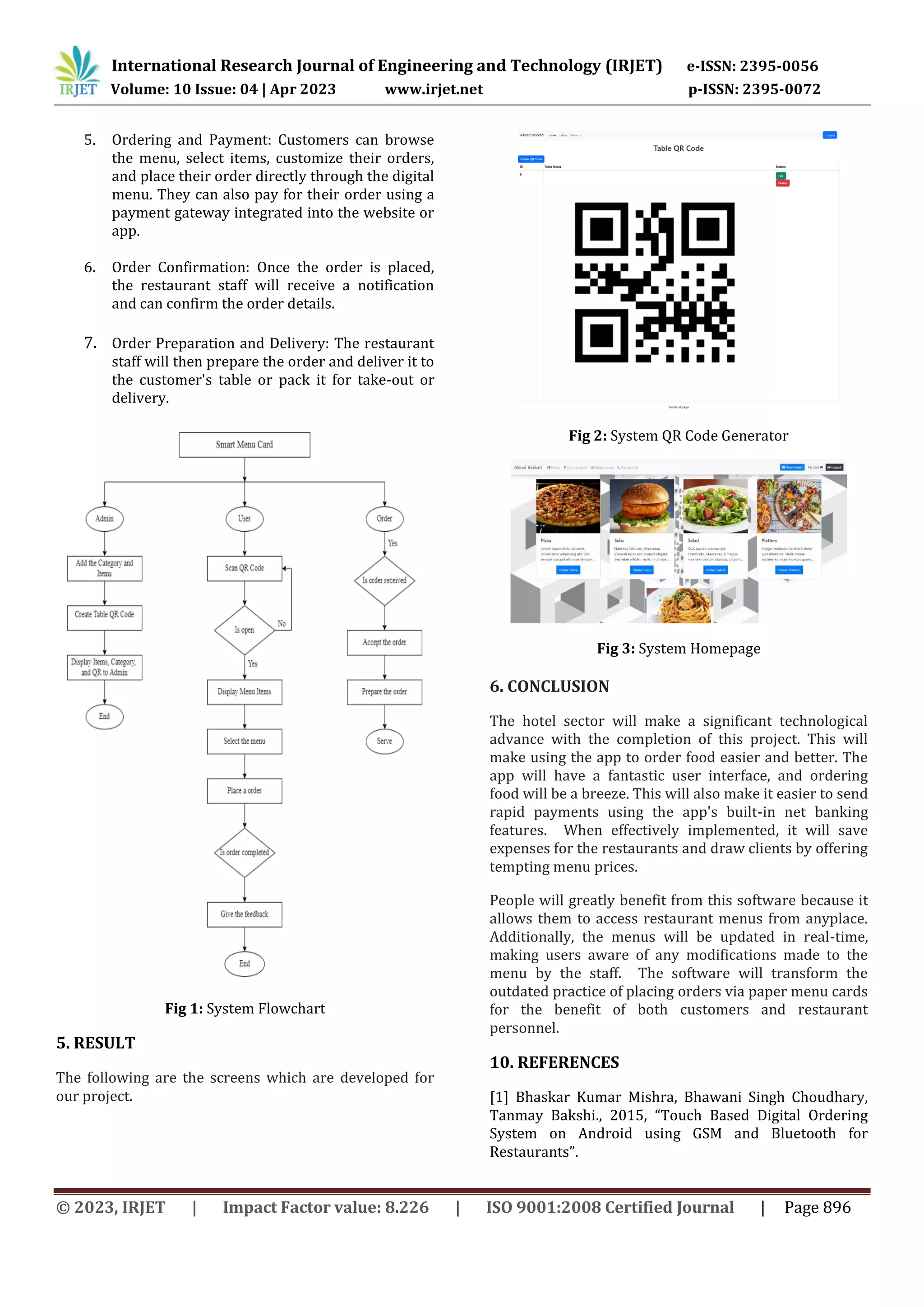 Smart Menu Card Using QR Code | PDF