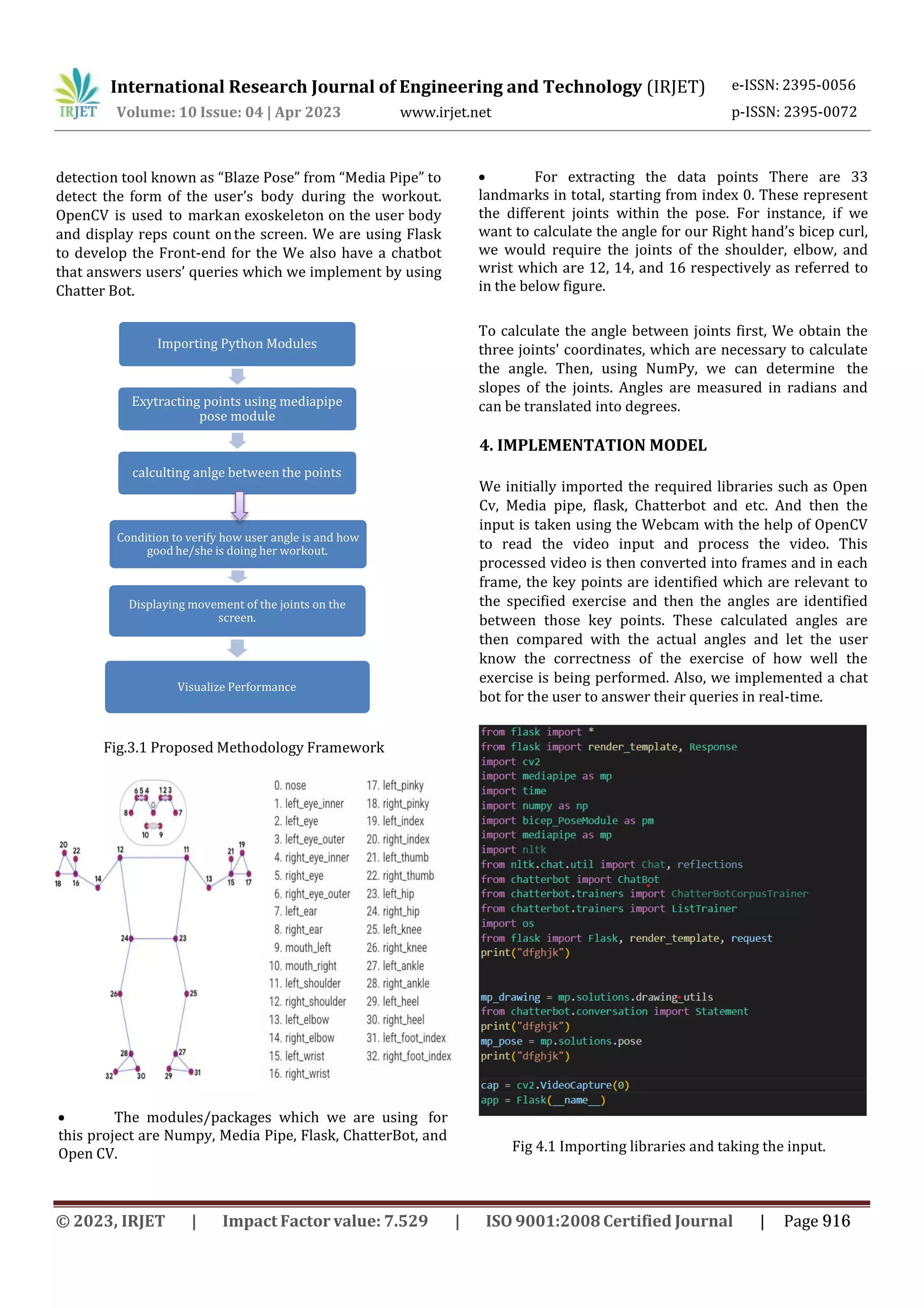 AI Personal Trainer Using Open CV and Media Pipe | PDF