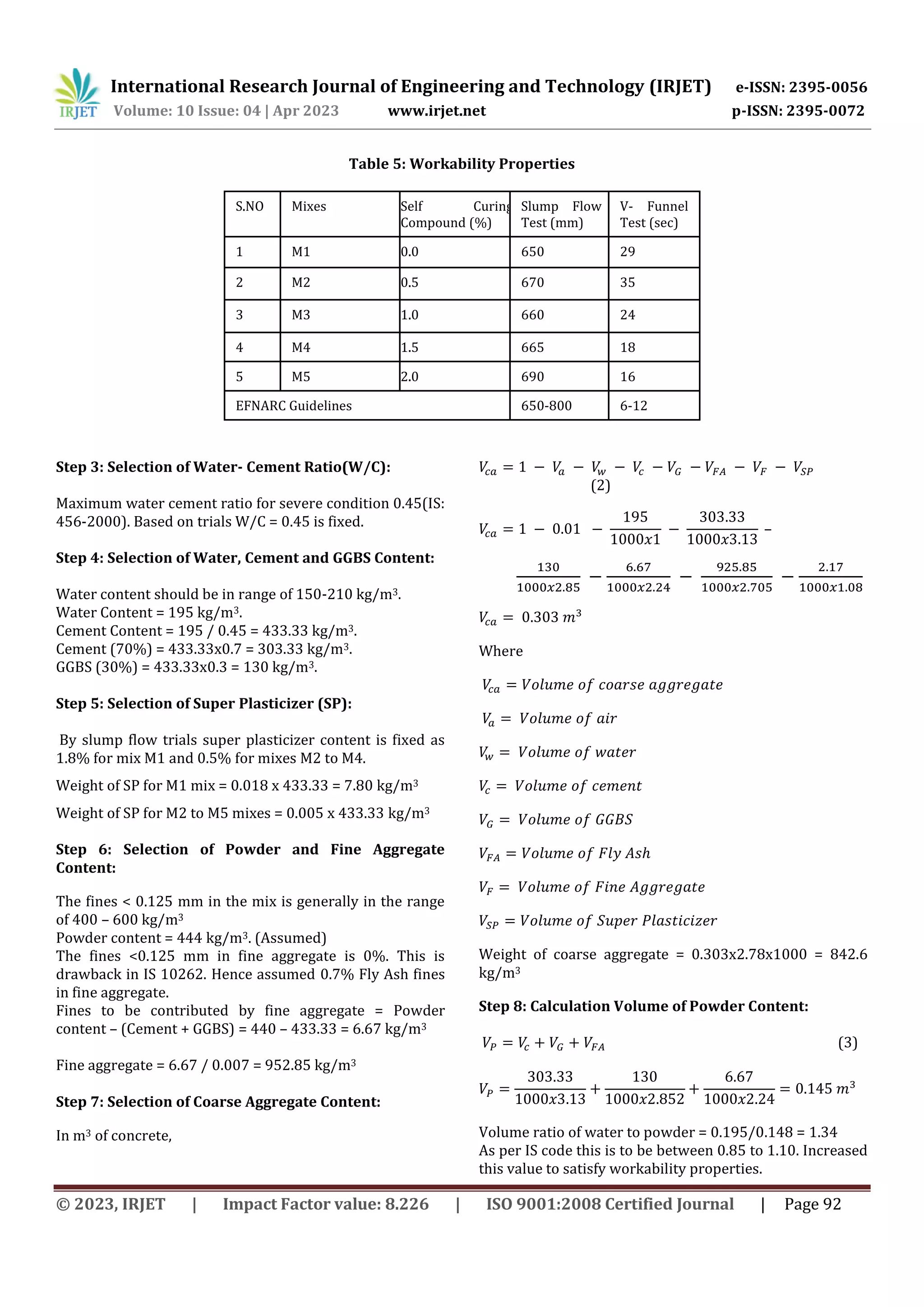 Effect of PEG 400 Self Curing Compound On Compressive Strength of M25 SCC Mix | PDF