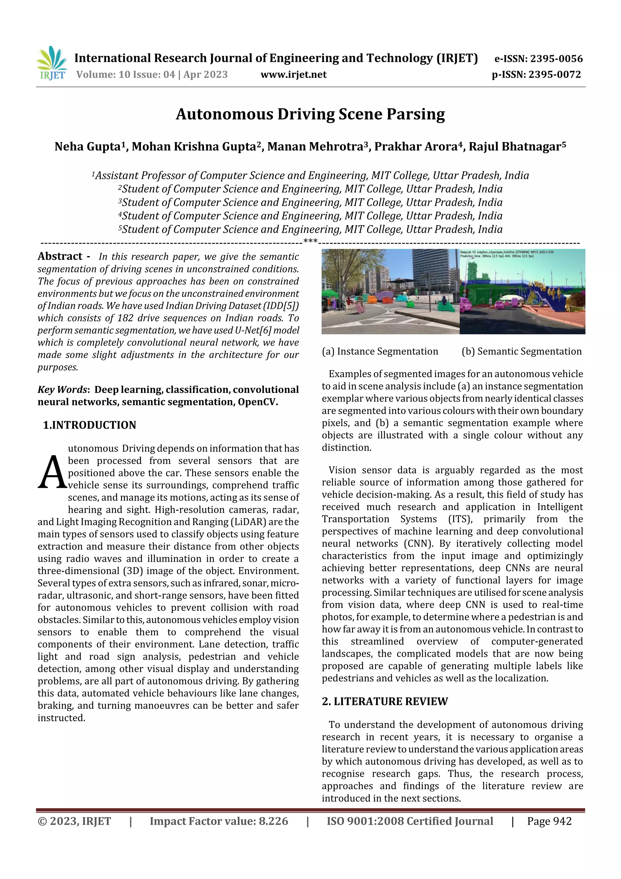 Autonomous Driving Scene Parsing | PDF | Cameras and Camcorders | Consumer Electronics