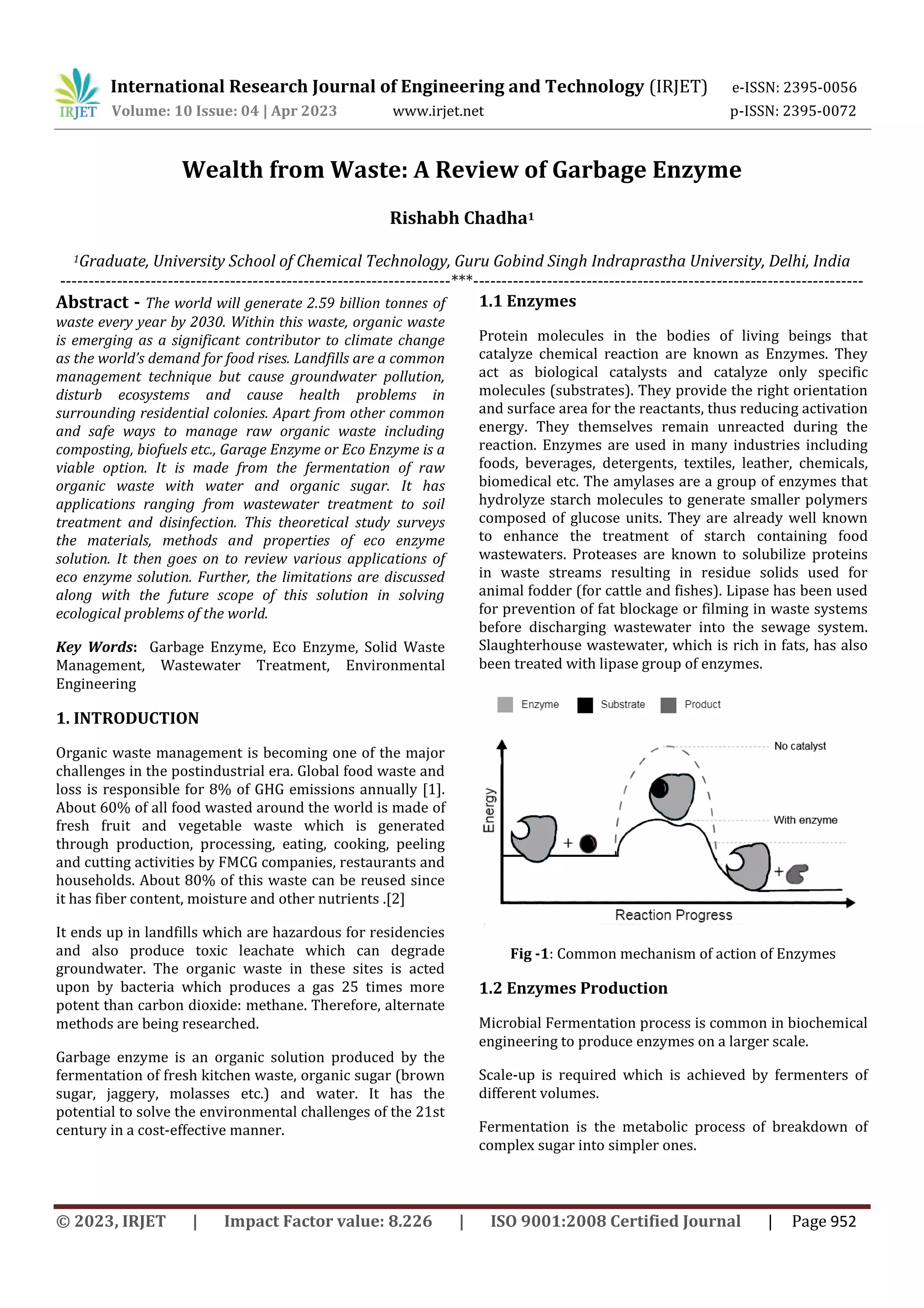 Wealth from Waste: A Review of Garbage Enzyme | PDF