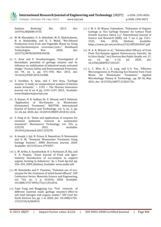 Wealth from Waste: A Review of Garbage Enzyme | PDF | Chemistry | Science