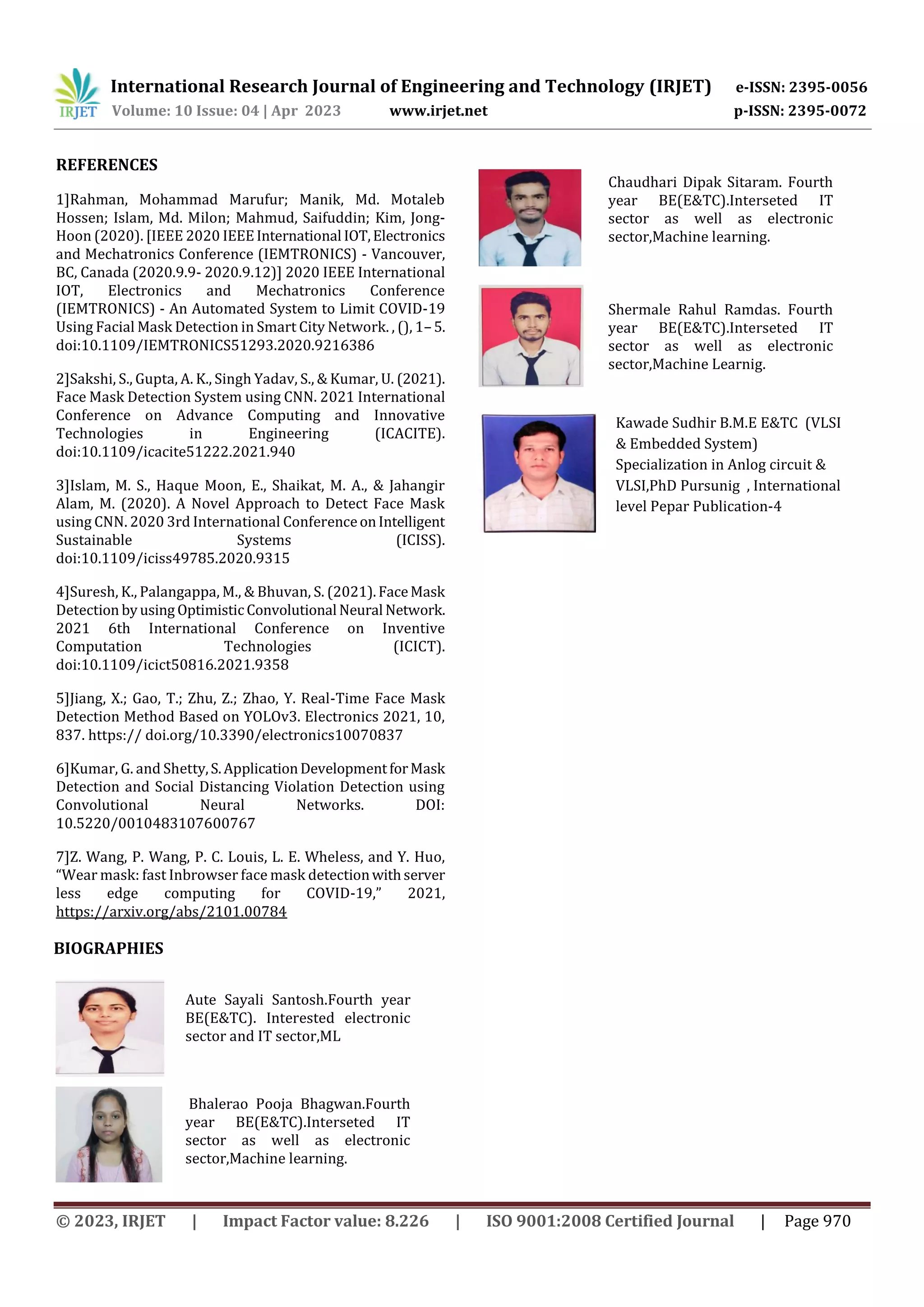 Face Mask Detection System Using Artificial Intelligence | PDF