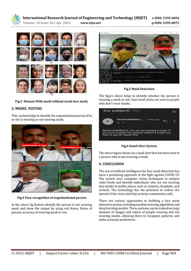 Face Mask Detection System Using Artificial Intelligence | PDF