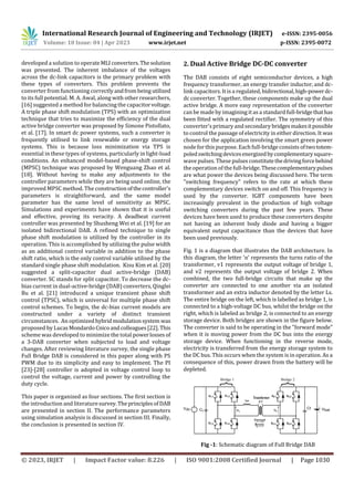 PERFORMANCE EXPLORATION OF SINGLE PHASE DAB DC-DC CONVERTER UNDER LOAD VARIATION | PDF