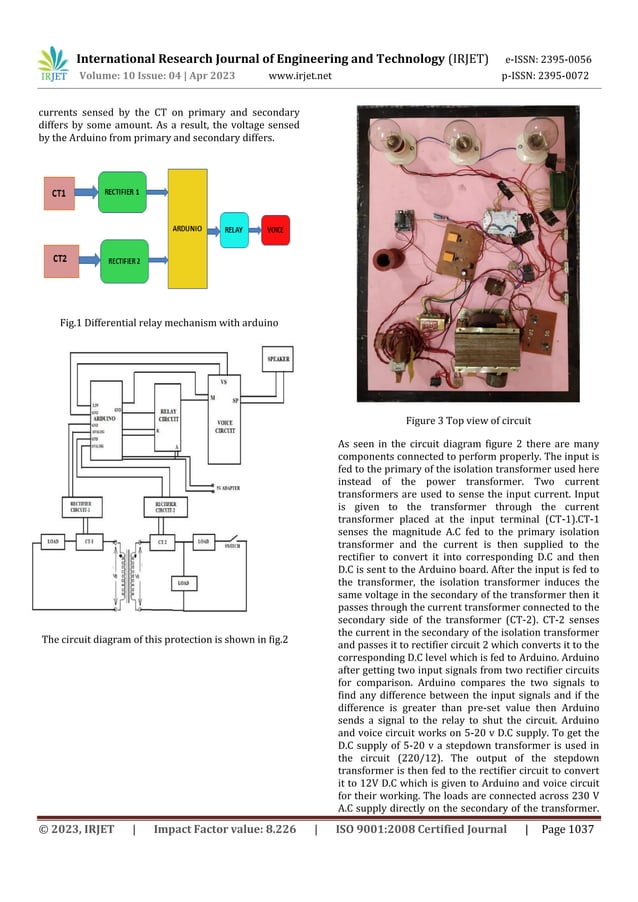 Differential Current Protection Of Transformer Using Arduino Pdf