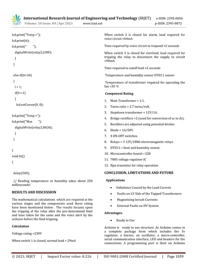 Differential Current Protection Of Transformer Using Arduino Pdf
