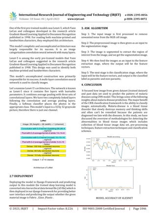 BLOOD TISSUE IMAGE TO IDENTIFY MALARIA DISEASE CLASSIFICATION | PDF
