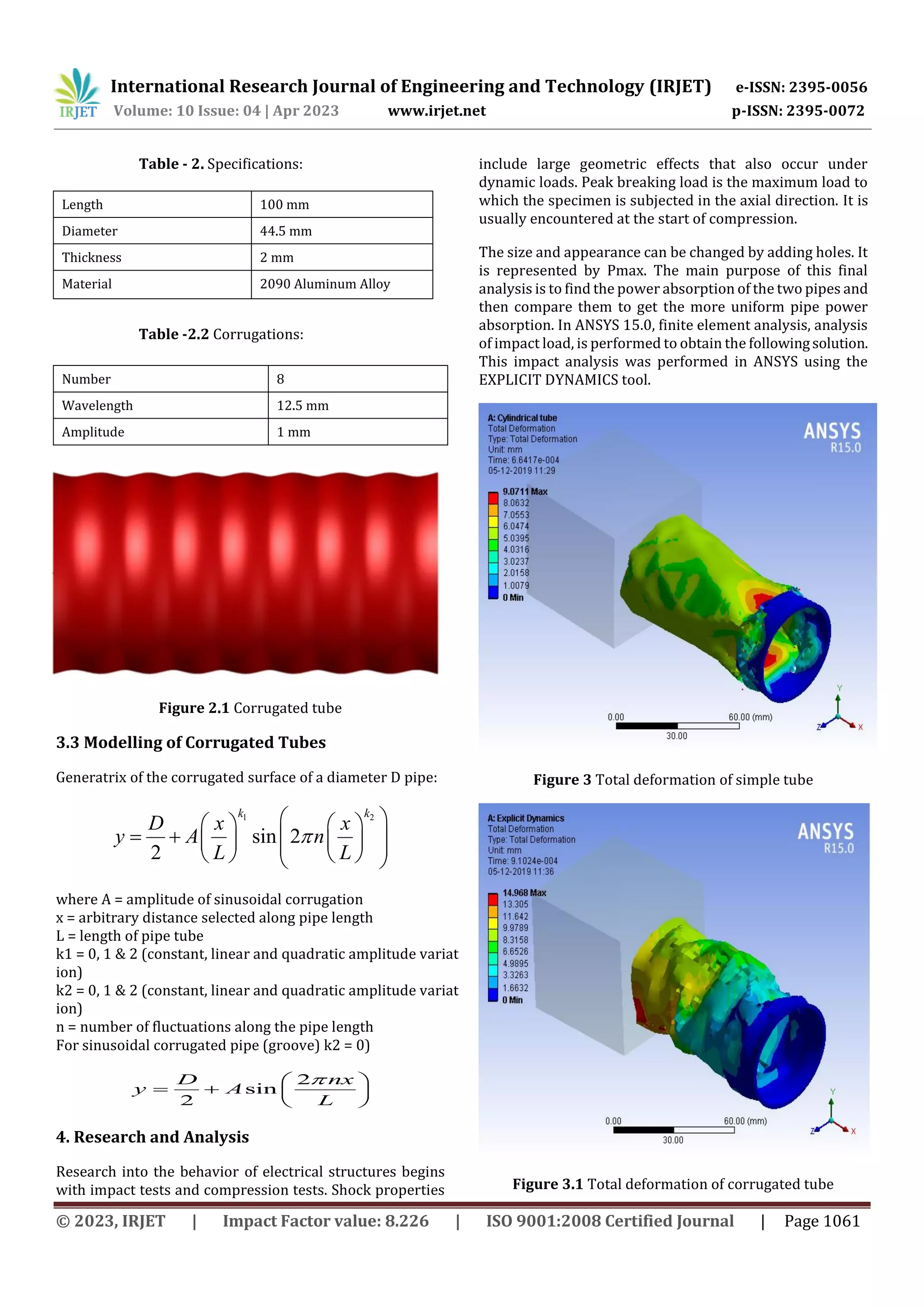 Design a Corrugated Tube for Energy Absorption | PDF