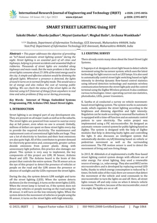 SMART STREET LIGHTING Using IOT | PDF | Home & Garden