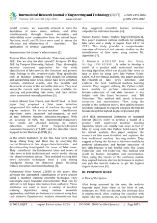 Development of a Web Application for Fake News Classification using Machine learning | PDF