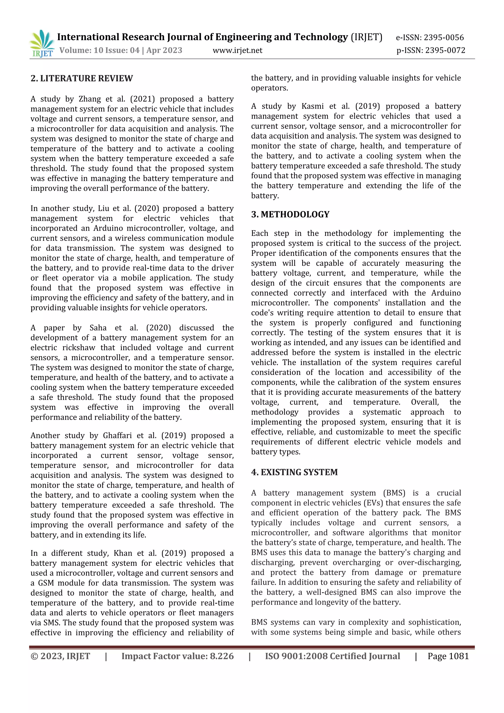 EV Battery Monitoring System using GSM | PDF